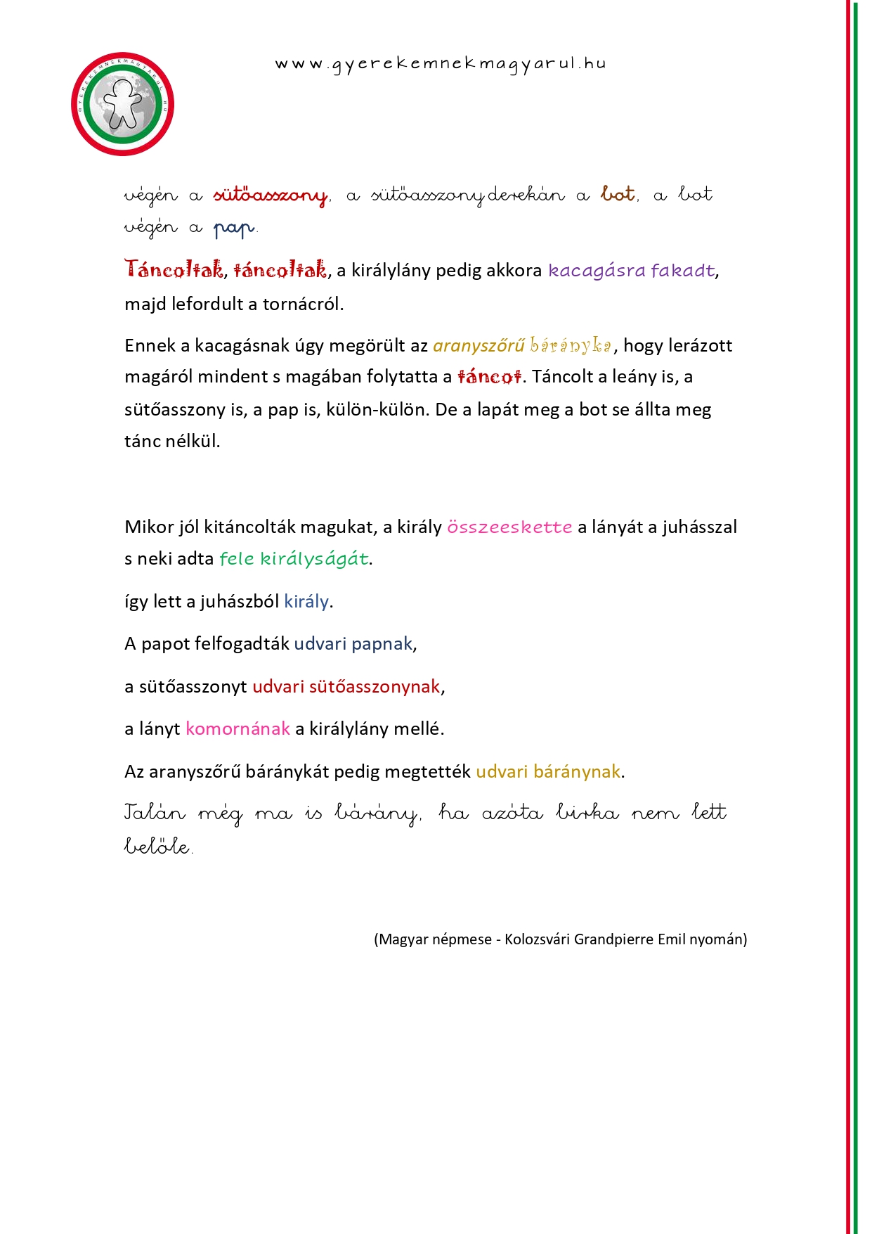 Mese: Az aranyszőrű bárány - gyerekemnekmagyarul.com